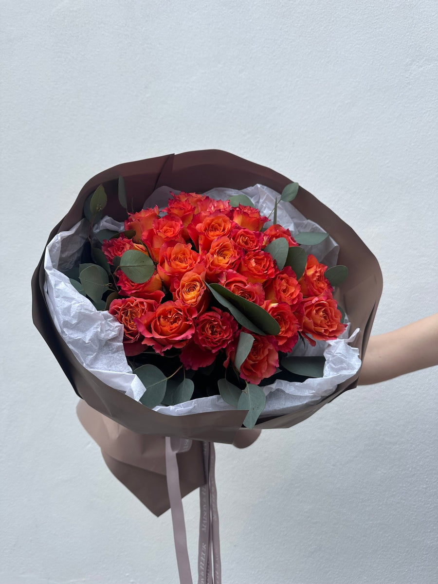 Dark Coral Expression - Two dozen beautiful premium garden roses ...